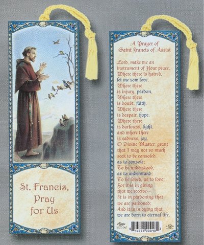 St. Francis Laminated Keepsake Bookmark